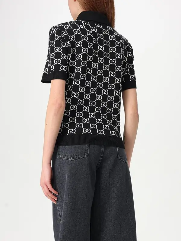 Gucci Jacquard Monogram Knit Polo Shirt
