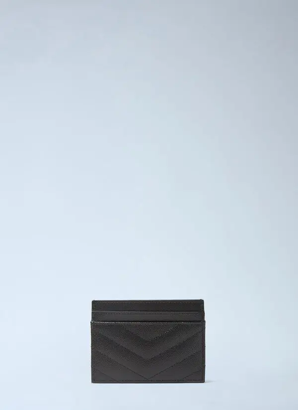 Saint Laurent Cassandre Matelassé Cardholder - Black