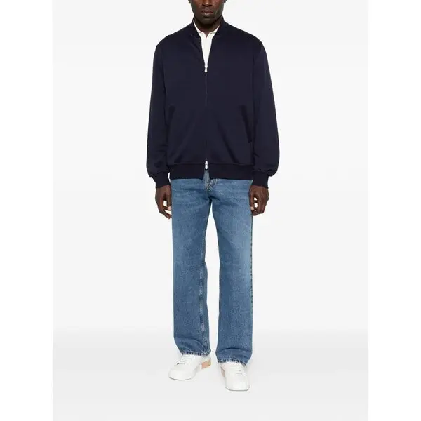 Brunello Cucinelli Zip Up Bomber Jacket - Blue