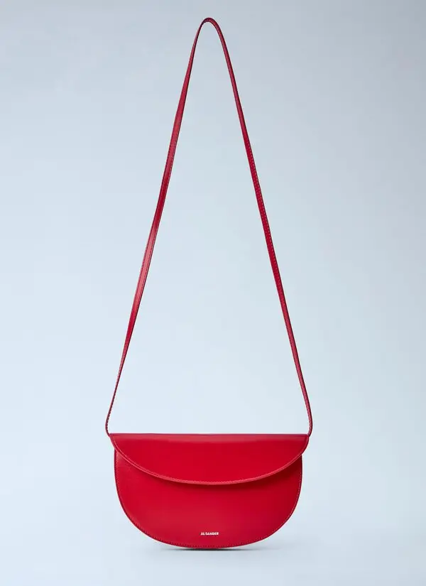 JIL SANDER Curve Wallet With Strap - Red