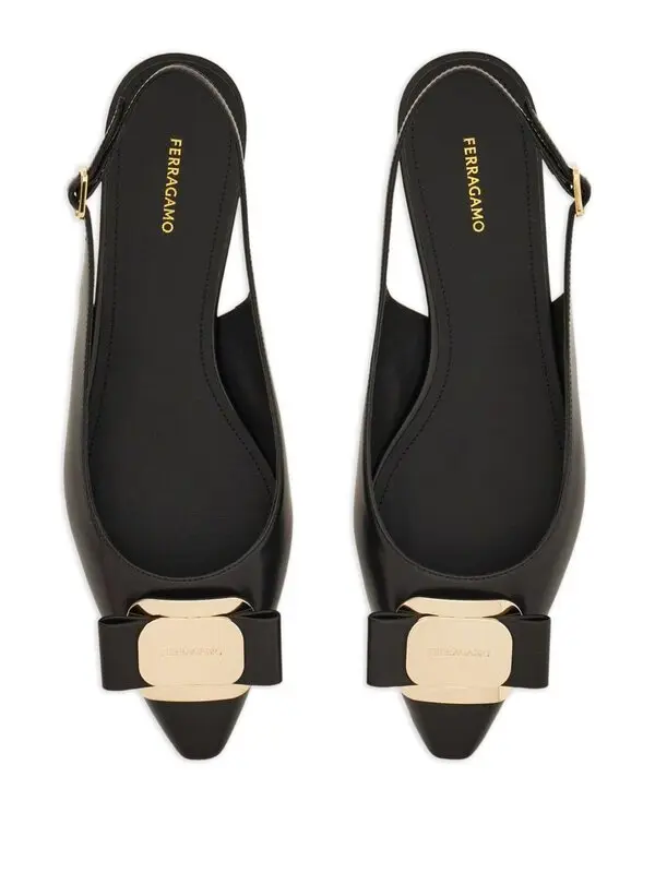 FERRAGAMO Leather Slingback Pumps - Multicolor