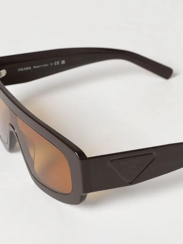 Prada Acetate Shield Sunglasses - Brown