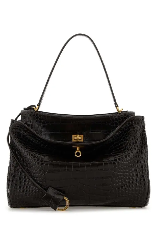 Balenciaga Dark Leather Rodeo Handbag - Brown