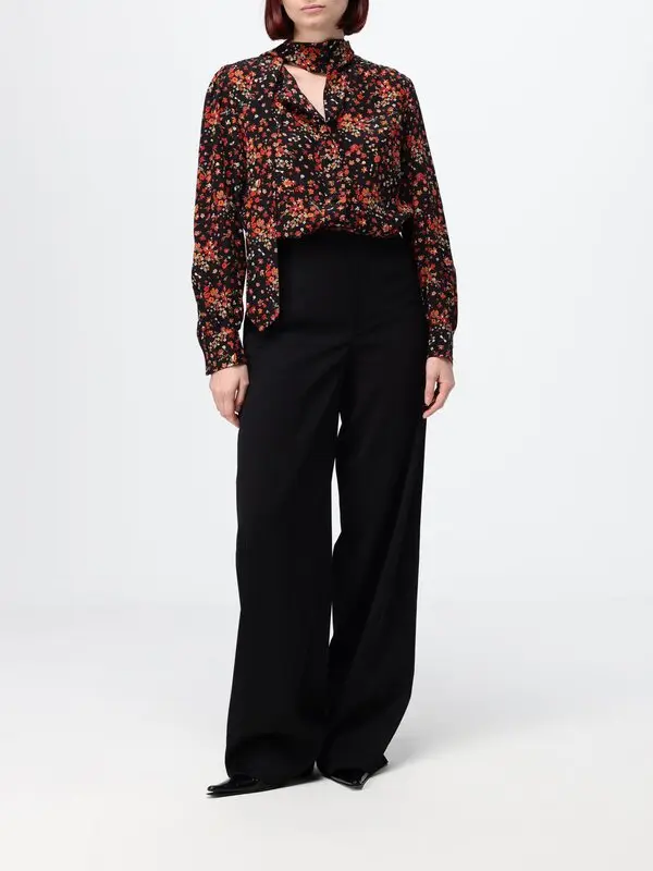 Gucci Floral-print Silk Shirt With Pussy-bow Collar - Black