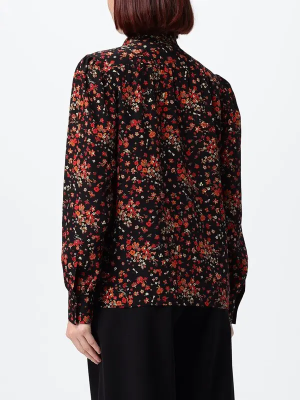Gucci Floral-print Silk Shirt With Pussy-bow Collar - Black