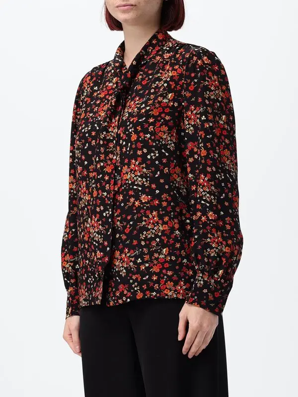 Gucci Floral-print Silk Shirt With Pussy-bow Collar - Black
