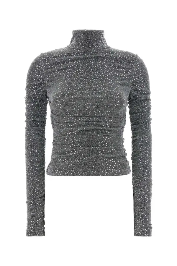 Dolce & Gabbana Silver Jersey Top - Gray