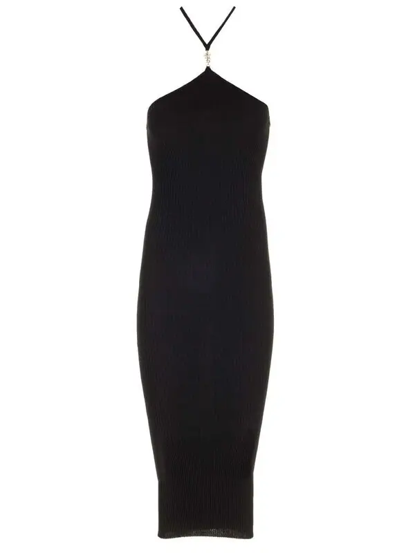 Amiri Ribbed Cotton Midi Dress - Black