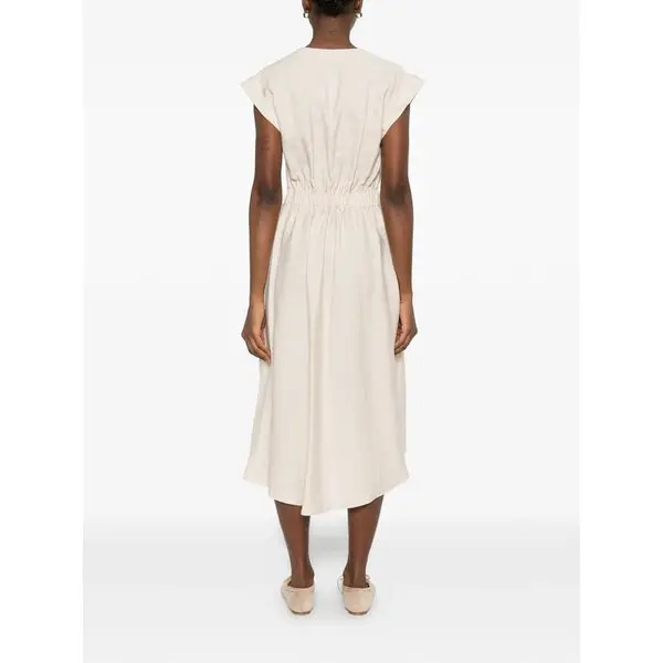 Peserico V-neck Belted Midi Dress