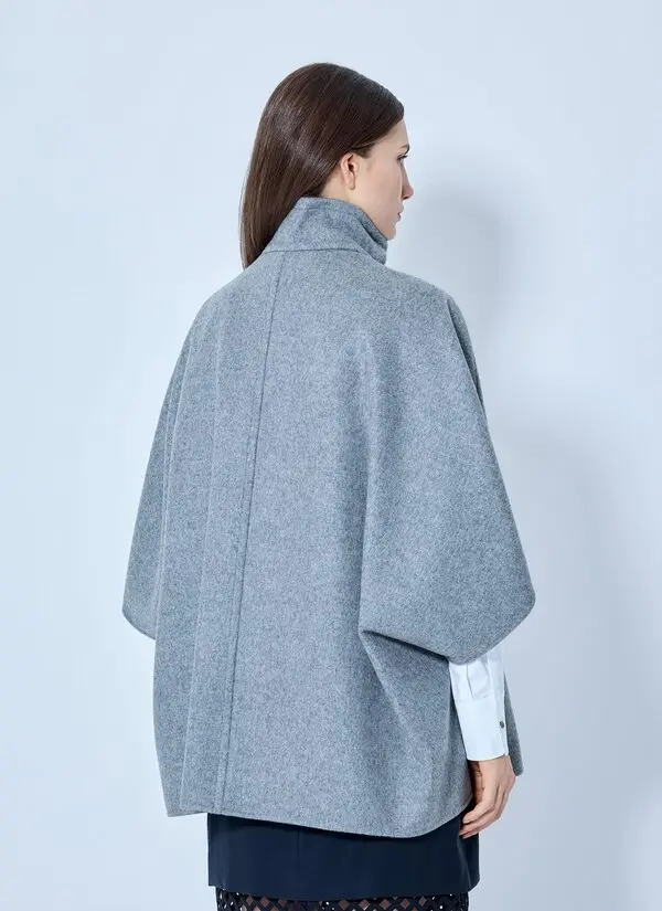 Max Mara Asymmetric Cashmere Cape - Gray