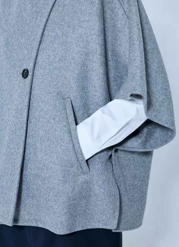 Max Mara Asymmetric Cashmere Cape - Gray