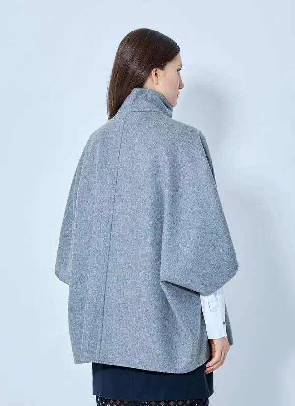Max Mara Asymmetric Cashmere Cape - Gray