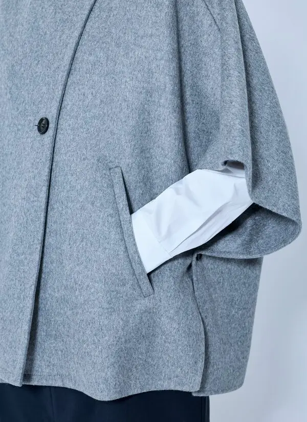 Max Mara Asymmetric Cashmere Cape - Gray
