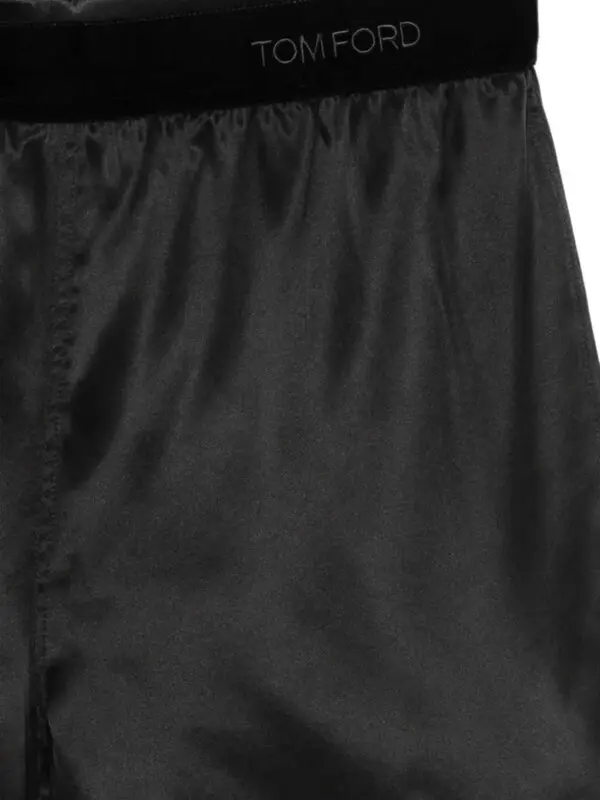 TOM FORD Logo-band Satin Shorts - Black