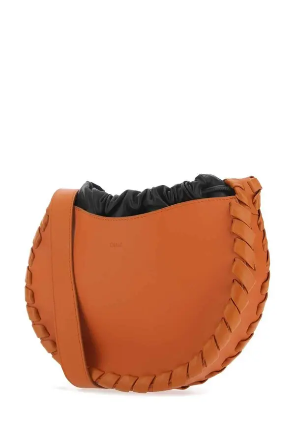 Chloé Dark Leather Small Mate Crossbody Bag - Orange