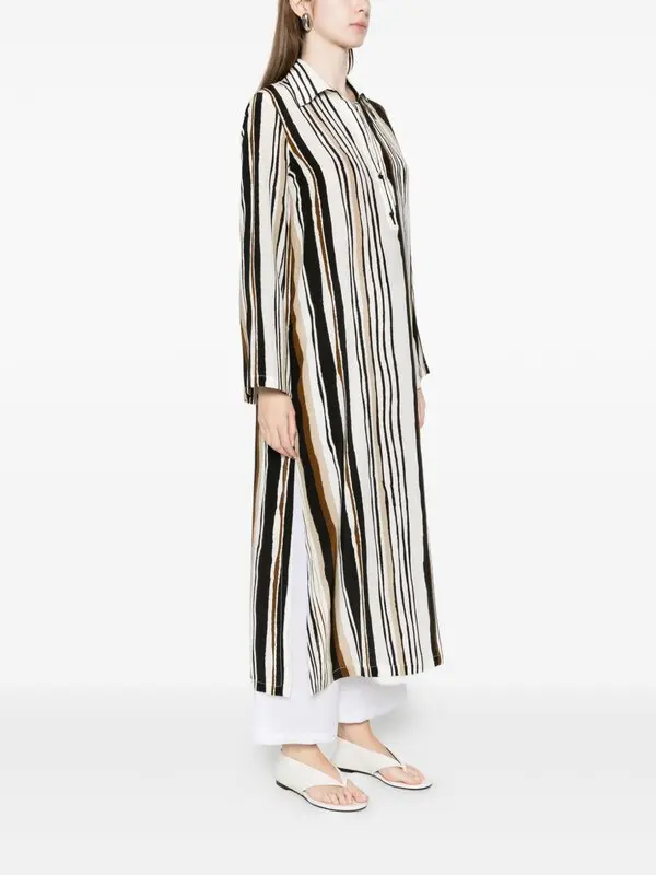 Max Mara Striped Silk Long Dress