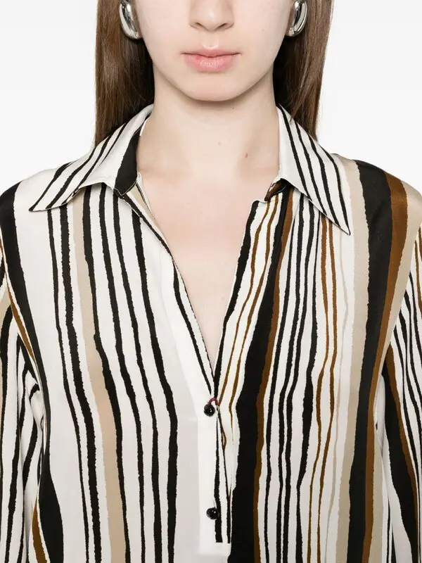 Max Mara Striped Silk Long Dress