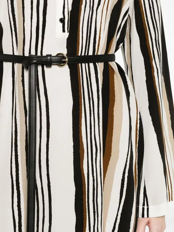 Max Mara Striped Silk Long Dress