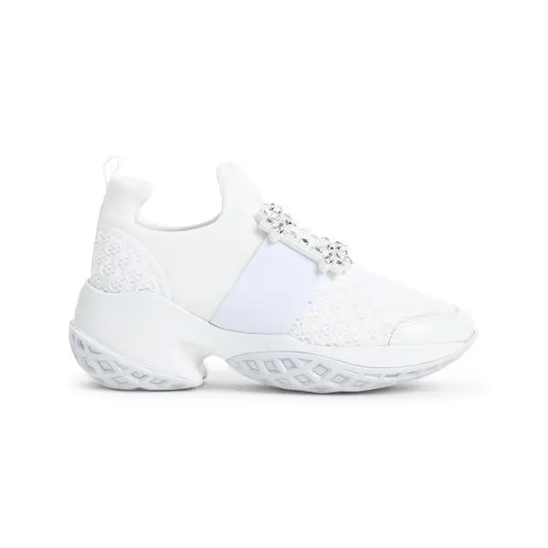 ROGER VIVIER Run Strass Buckle Sneakers - White