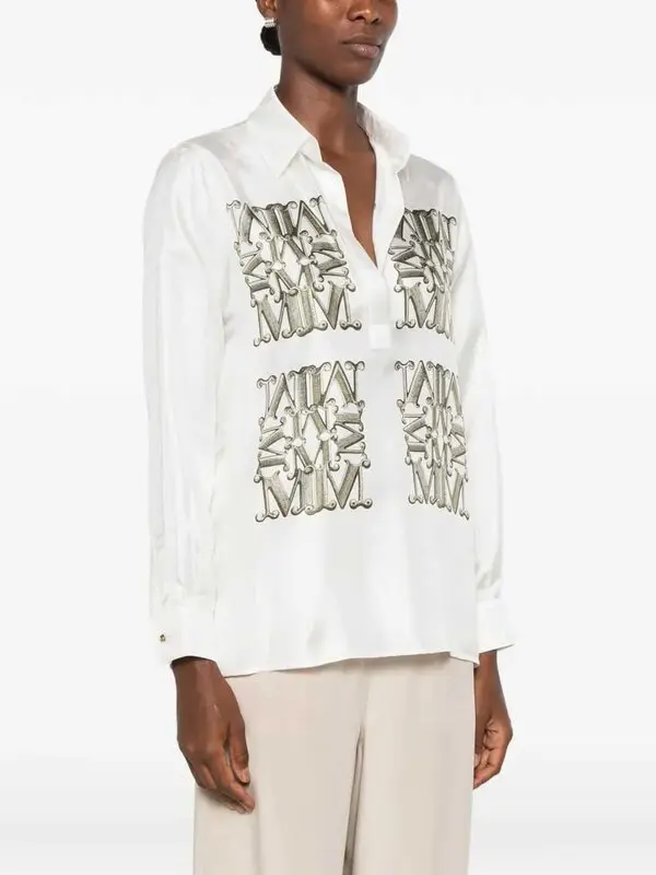 Max Mara Silk Besque Shirt - White