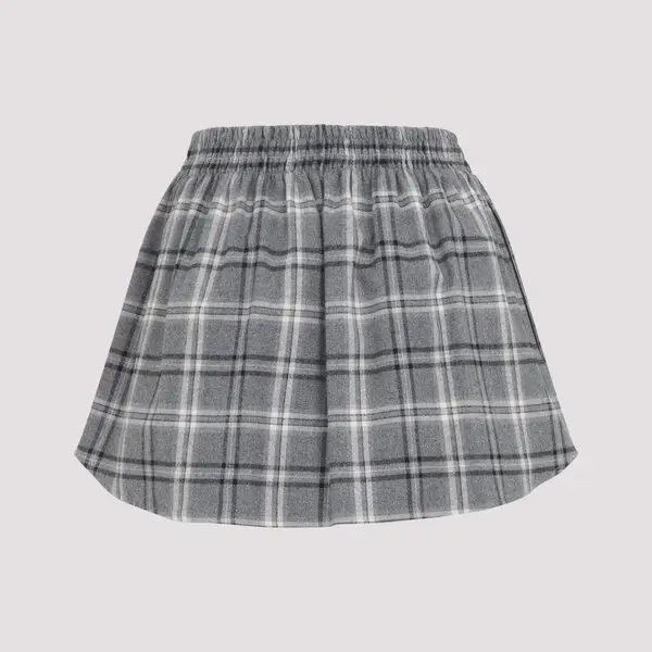 Miu Miu Cotton Midi Skirt - Gray