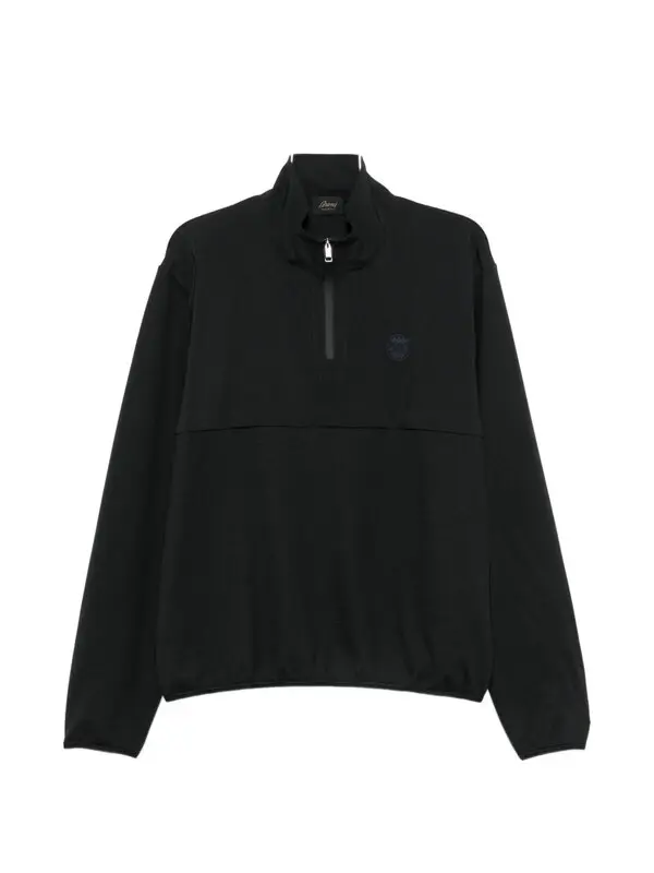 Brioni Wool Half-zip High Neck Sweater