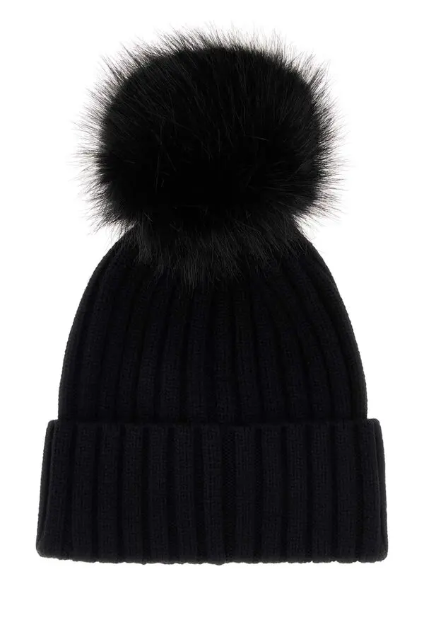 Moncler Wool Beanie Hat - Black