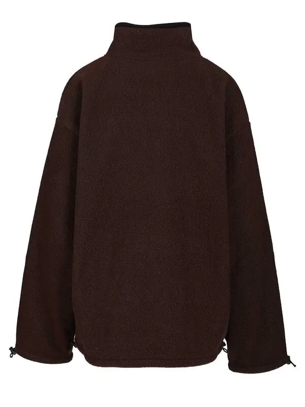 Miu Miu Zip Up Pile Jacket - Brown