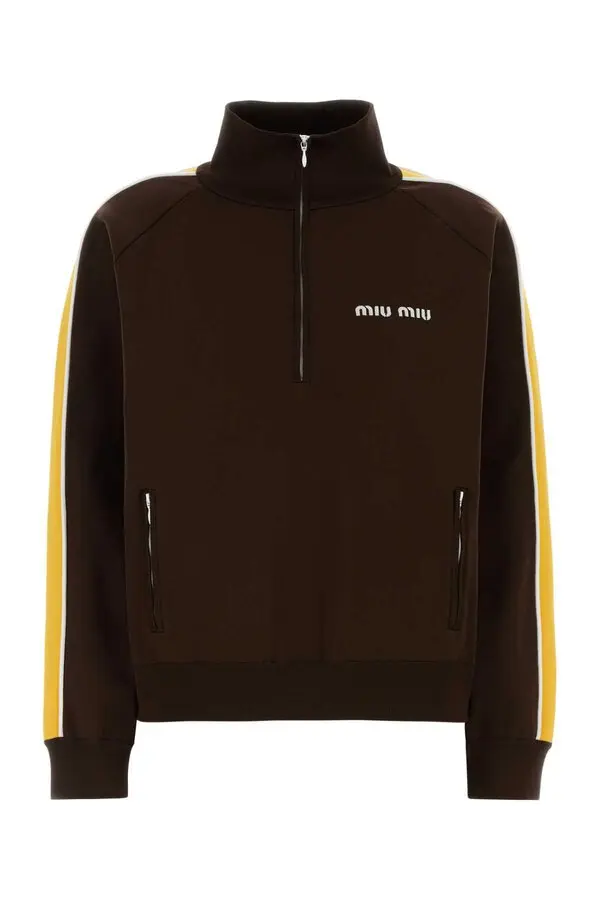 Miu Miu Chocolate Tech Fabric Sweatshirt