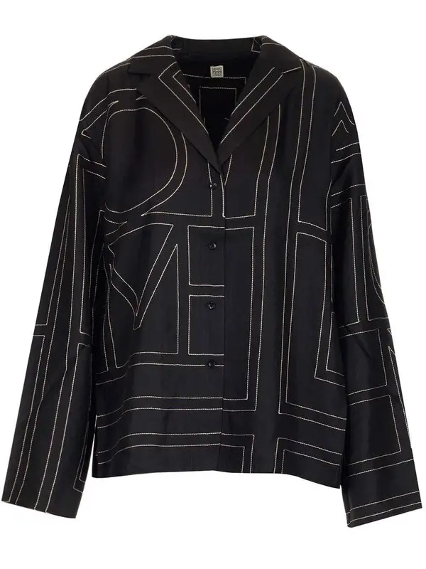 TOTEME Silk Twill Shirt - Black