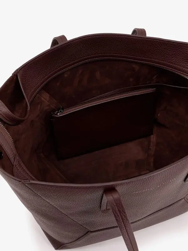 Brunello Cucinelli Bc Duo Hammered Leather Shoulder Bag