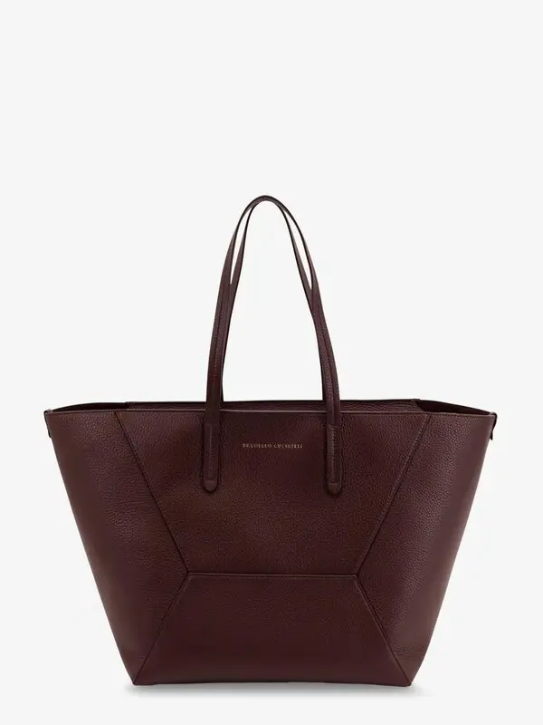 Brunello Cucinelli Bc Duo Hammered Leather Shoulder Bag - Red