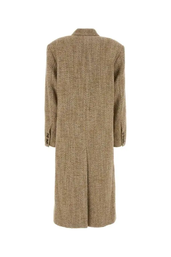Isabel Marant Étoile Melange Beige Knit Pilda Coat - Brown