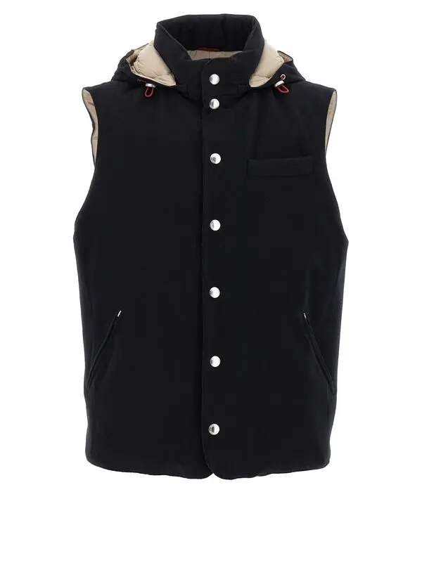 Brunello Cucinelli Padded Wool Vest - Black