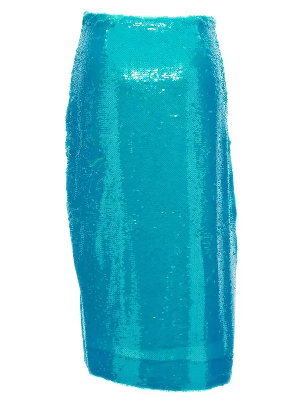 GANNI Sequin Midi Skirt - Blue