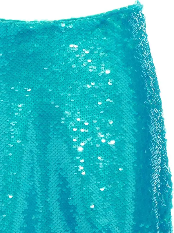 GANNI Sequin Midi Skirt - Blue