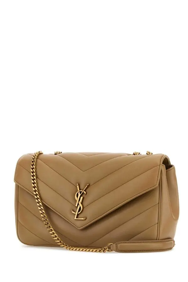Saint Laurent Camel Leather Medium Loulou Shoulder Bag - Brown