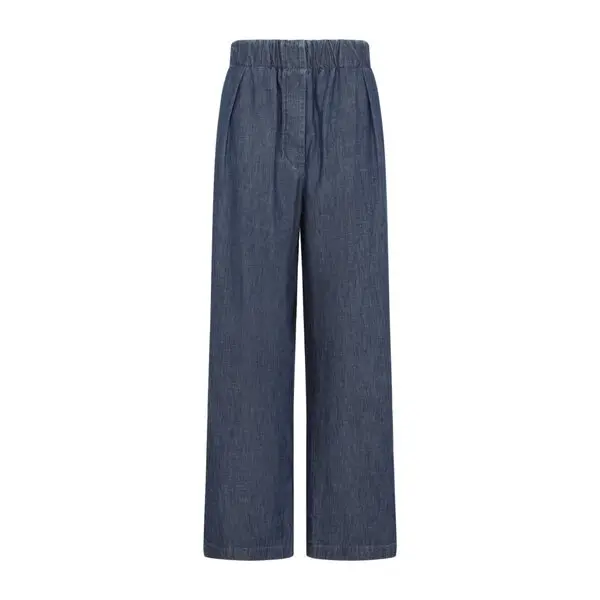 JIL SANDER Wide Leg Elasticated Pant - Blue