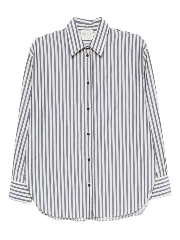 FORTE_FORTE Striped Cotton Blend Shirt - Multicolor