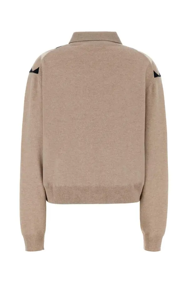 Miu Miu Cashmere Argyle Polo Shirt - Brown