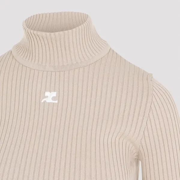 COURREGES Courrèges Roll Neck Ribbed Jumper