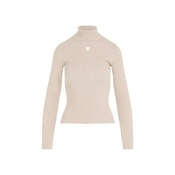COURREGES Courrèges Roll Neck Ribbed Jumper - Multicolor