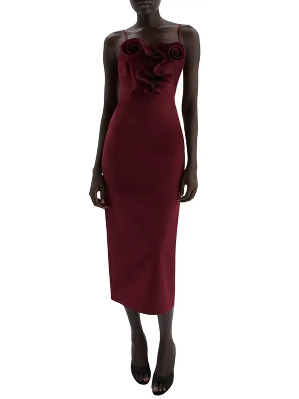 Magda Butrym Cotton And Silk Midi Beach Dress - Red