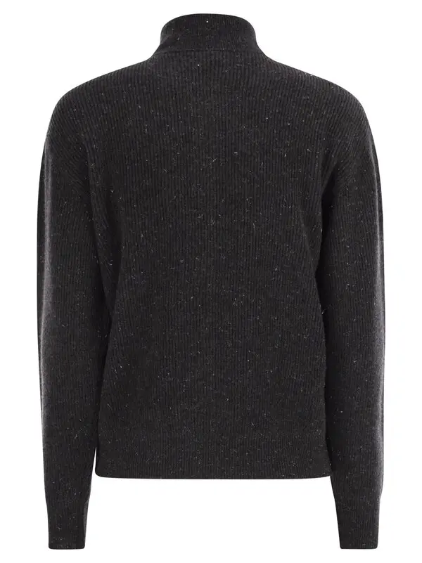 Peserico Cardigan With Buttons In Wool, Silk, And Cashmere - Gray