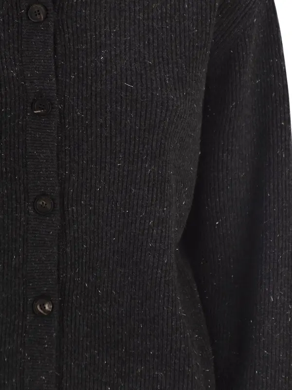 Peserico Cardigan With Buttons In Wool, Silk, And Cashmere - Gray