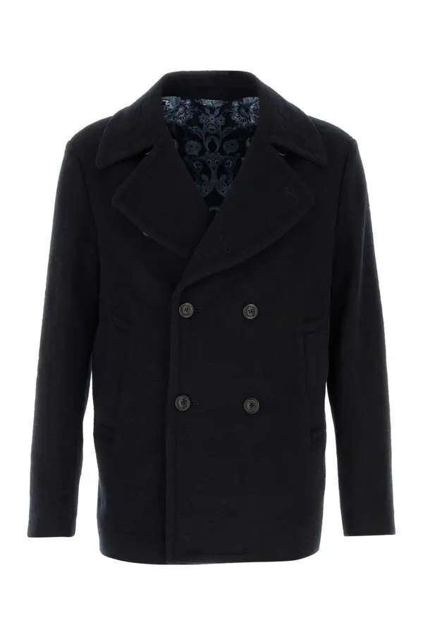 Etro Wool Coat - Blue