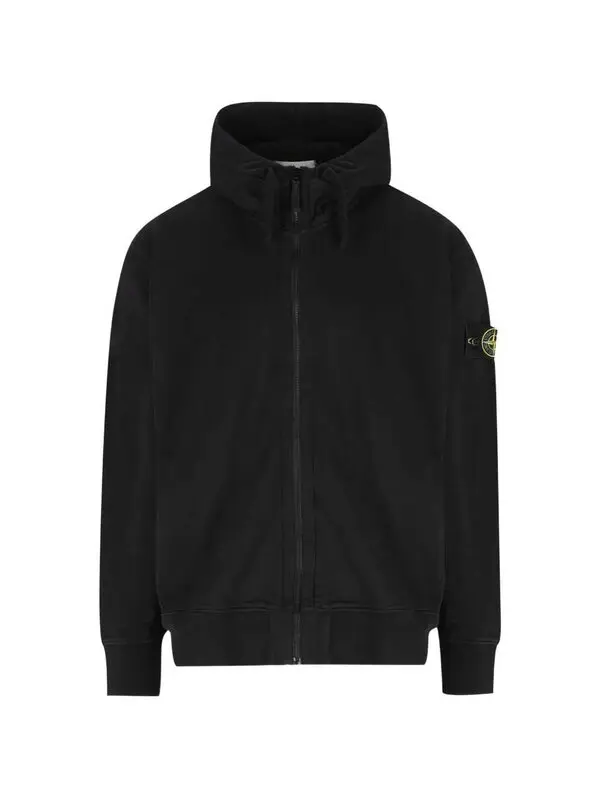 Stone Island Zip-up Hoodie With Logo Appliqu
