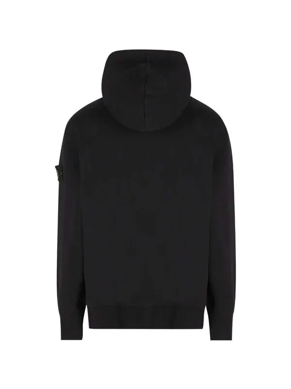 Stone Island Zip-up Hoodie With Logo Appliqu