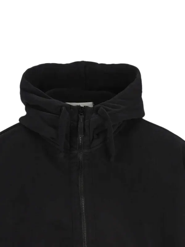 Stone Island Zip-up Hoodie With Logo Appliqu