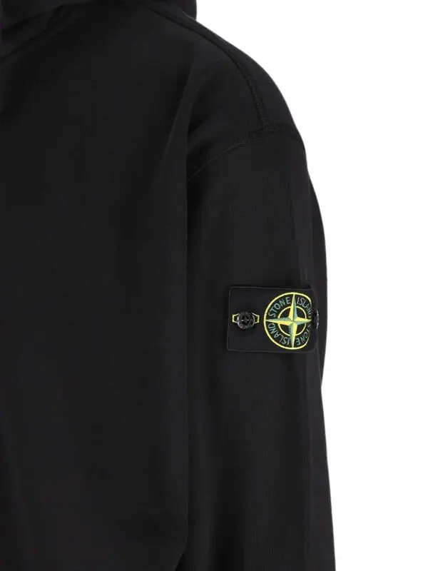 Stone Island Zip-up Hoodie With Logo Appliqu